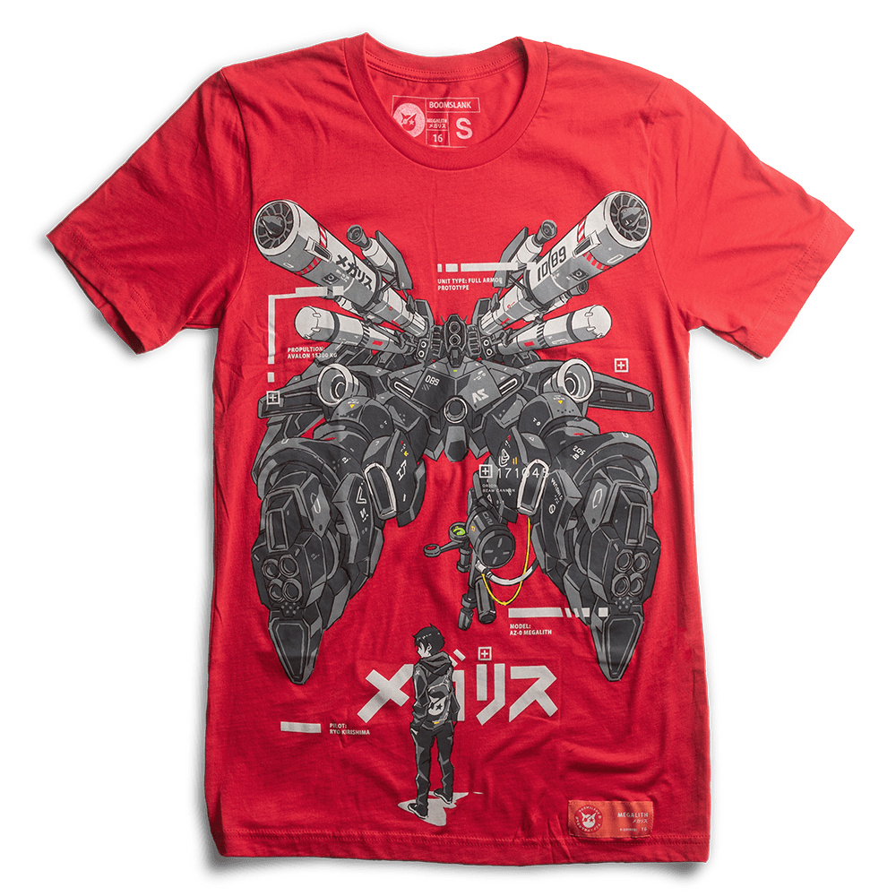 Megalith anime graphic tee by Boomslank