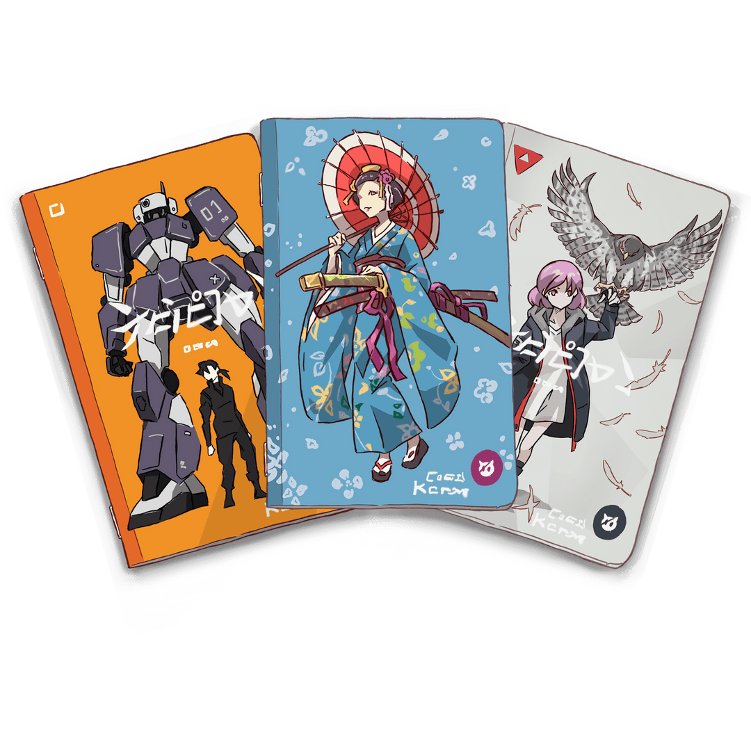 Anime pocket Notebook bundle / anime pocketbook bundle by Boomslank