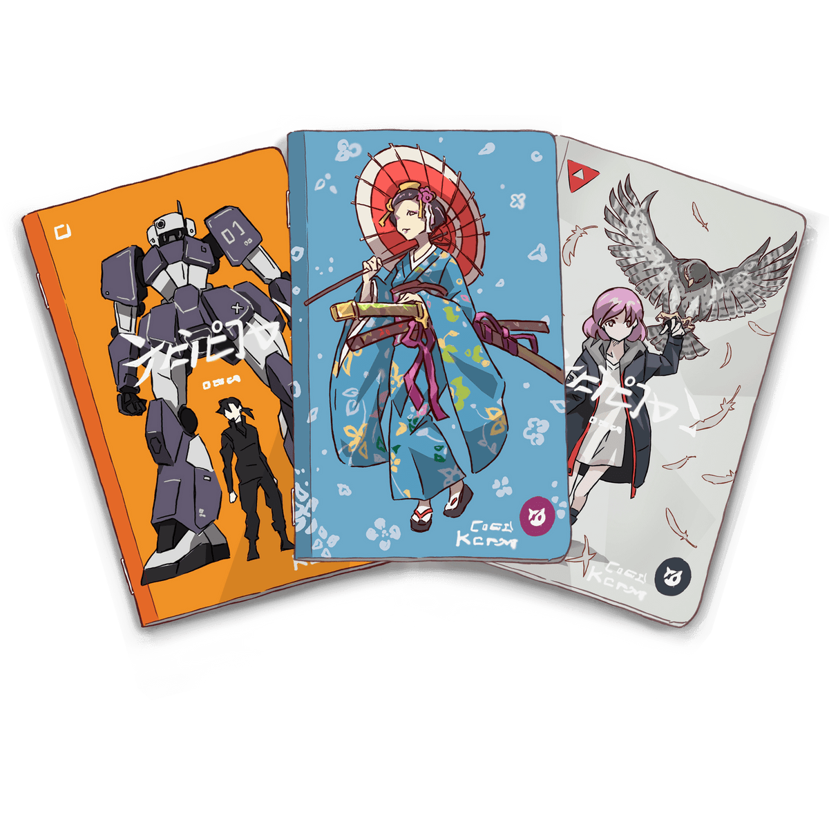 Anime pocket Notebook bundle / anime pocketbook bundle by Boomslank
