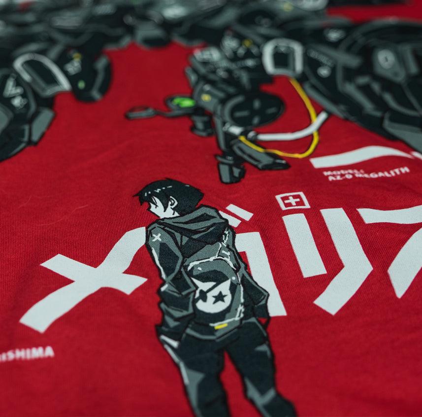 Megalith anime graphic tee by Boomslank